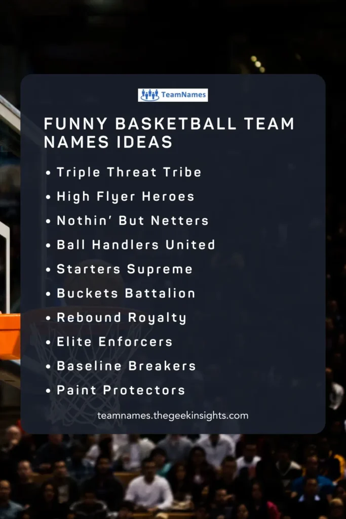 110 Funny Basketball Team Names